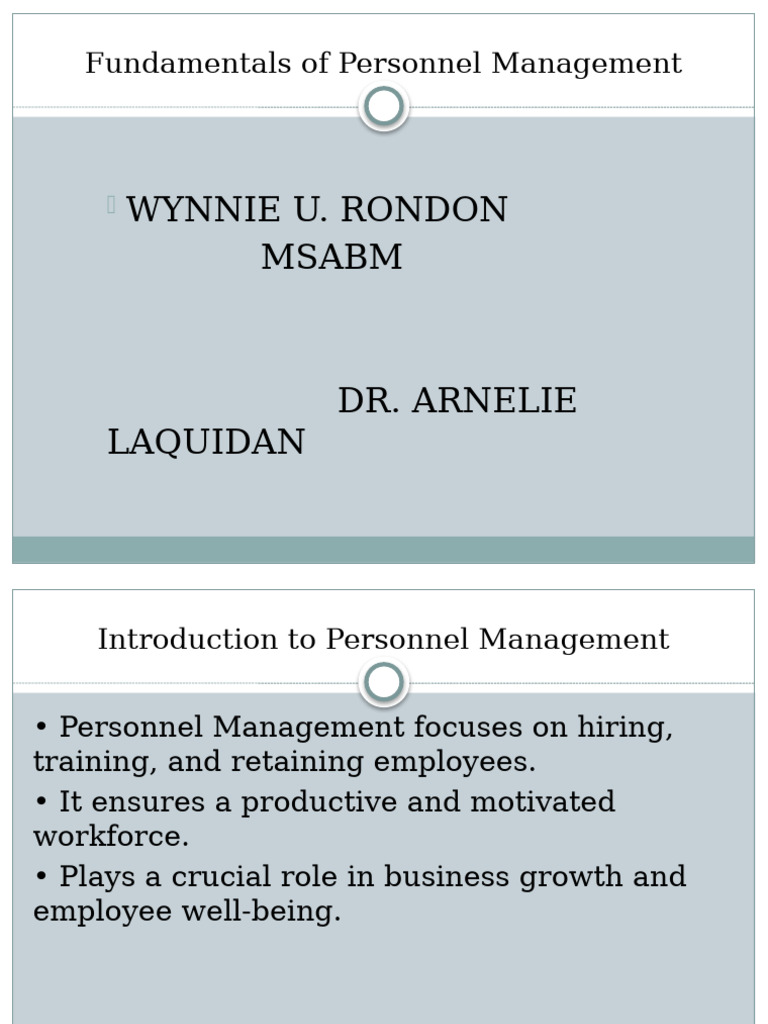 Essentials of Personnel Management | PDF