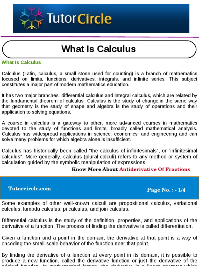 What Is Calculus | PDF | Calculus | Integral