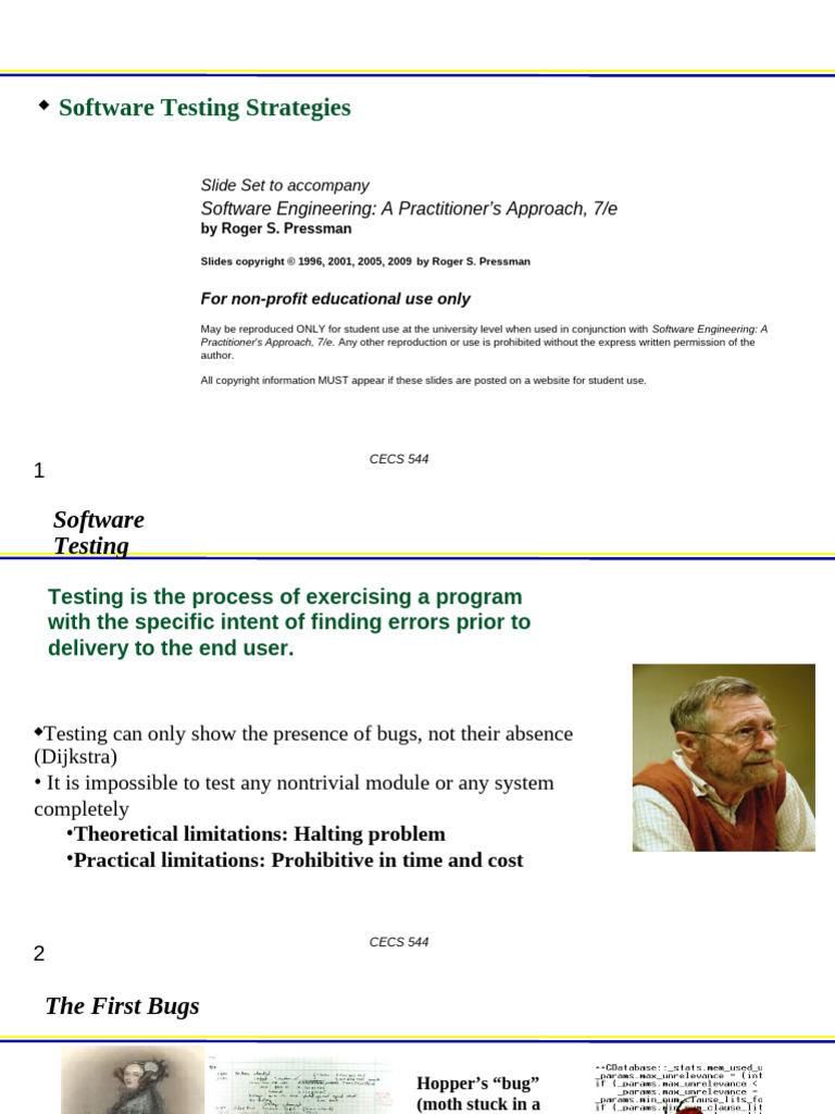 544 - 3 - Intro Testing Lec 3 | PDF | Software Testing | Software Bug