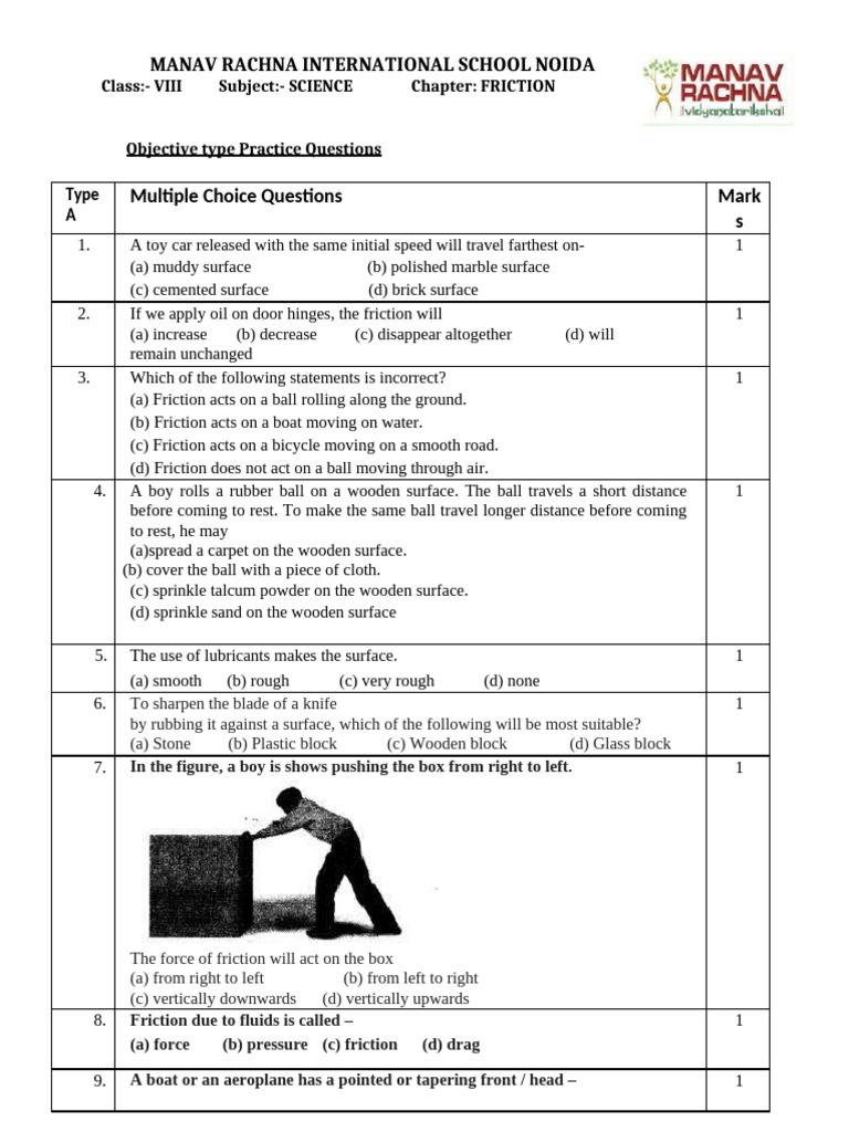 Worksheet Friction | PDF | Friction | Force