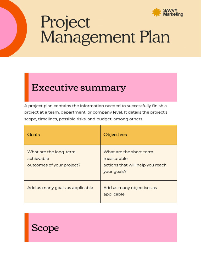 Comprehensive Project Plan Template | PDF | Project Management | Business