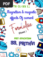 Magnetism Formula Sheet Class12 | PDF