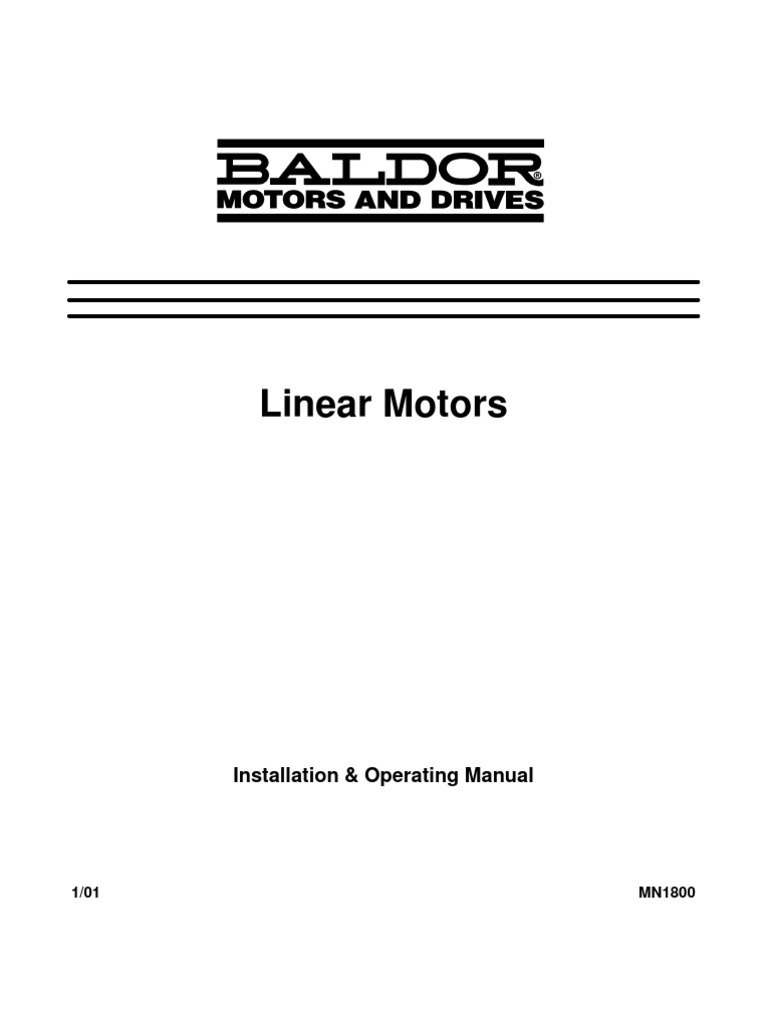 Linear Motors: Installation & Operating Manual | PDF | Bearing ...