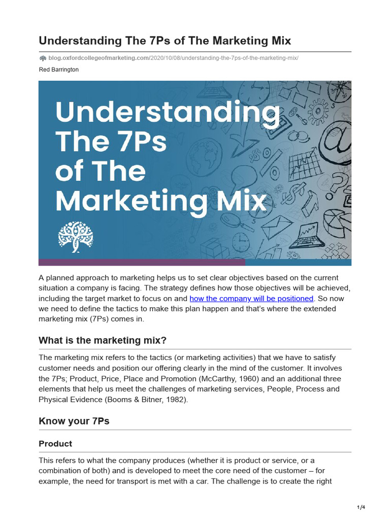 Mastering the 7Ps of Marketing Mix | PDF | Marketing | Prices