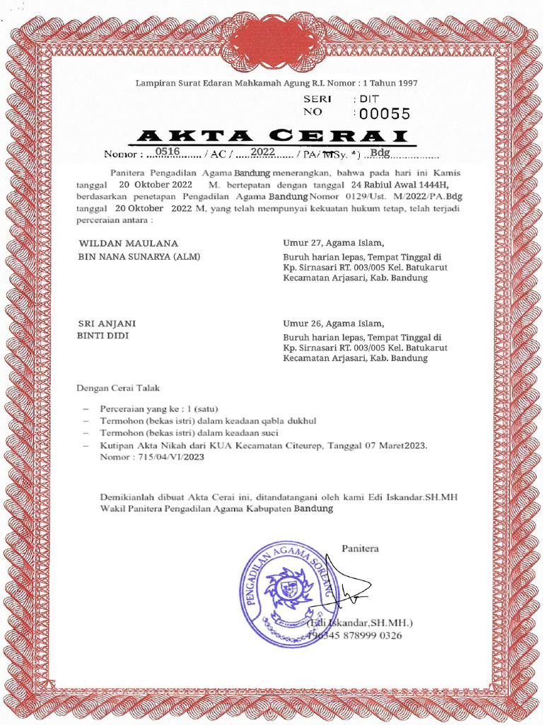 Akta Cerai | PDF