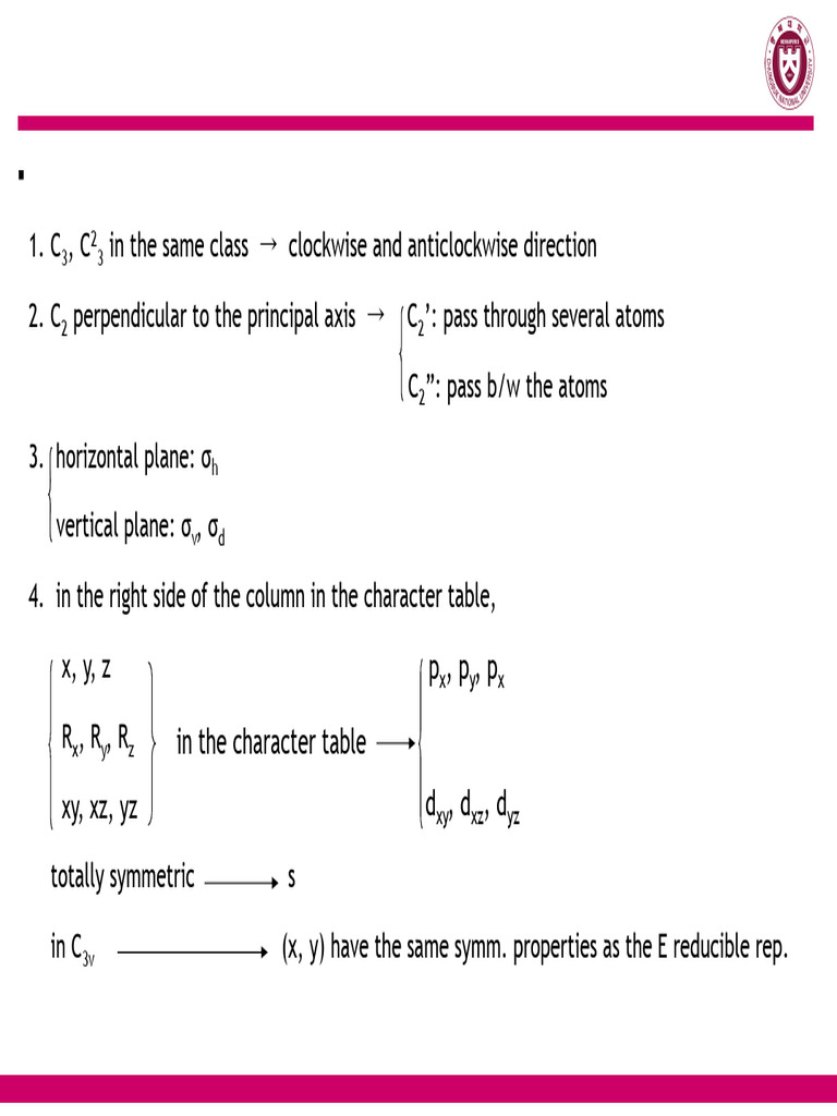 Character Table and Molecular Symmetry | PDF | Infrared Spectroscopy ...