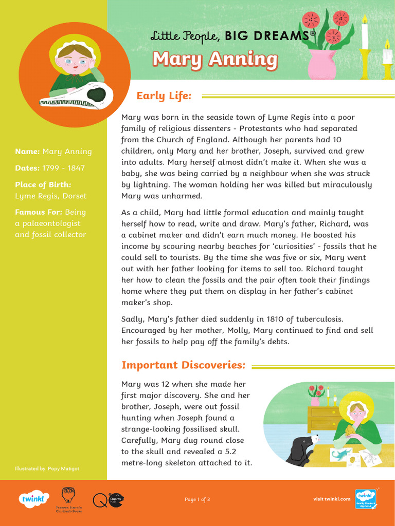 Mary Anning: Pioneering Fossil Hunter | PDF | Paleontology