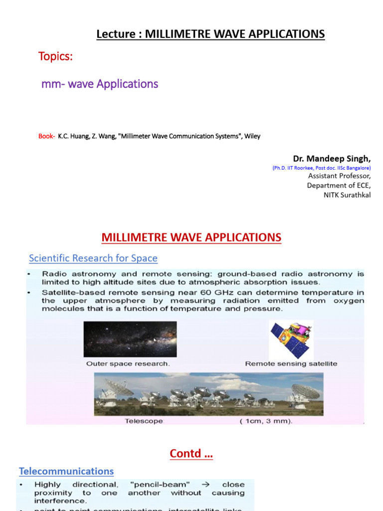 Lecture 02 - MM Wave Applications | PDF