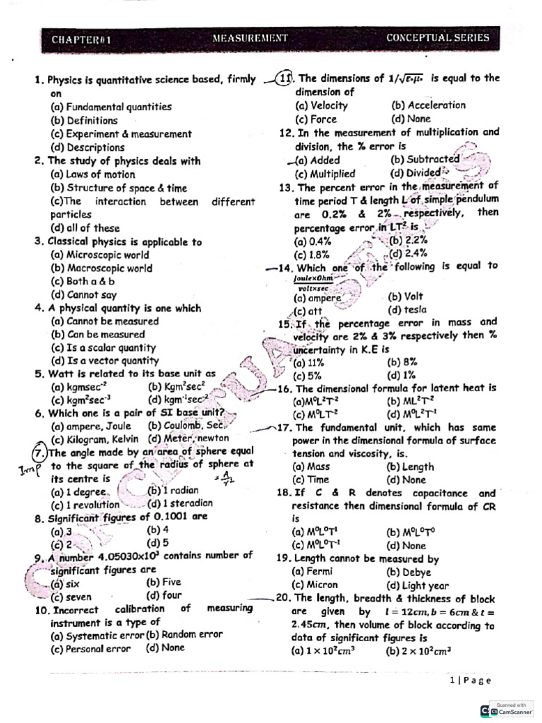 1st Year Phy Conceptual Series | PDF