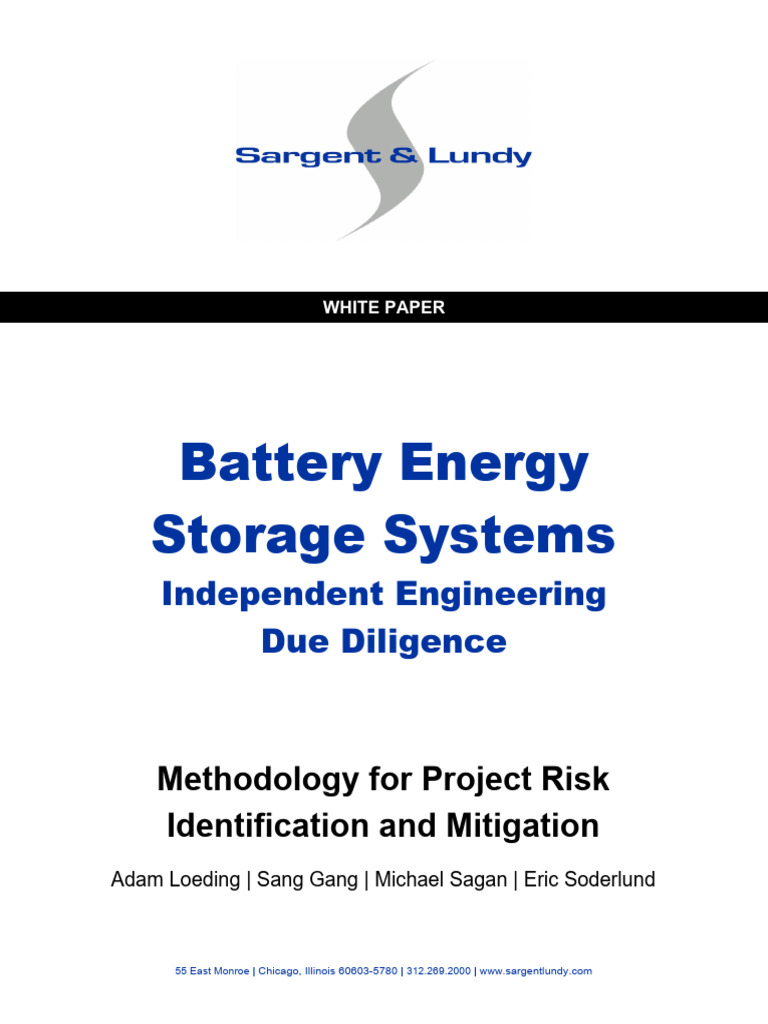 BESS Due Diligence Methodology Guide | PDF | Electrical Grid | Lithium ...