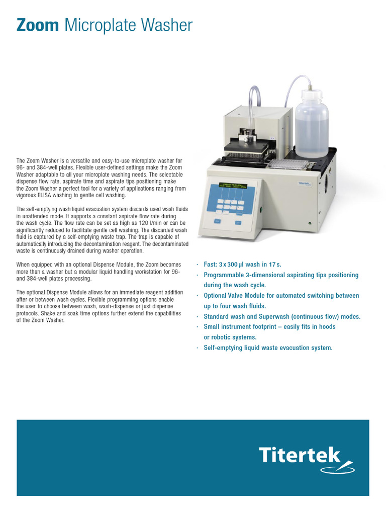 Zoom Microplate Washer Overview | PDF | Washing Machine | Mechanical ...