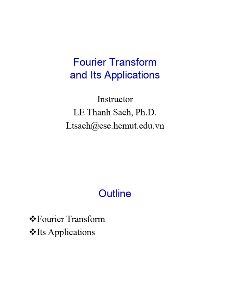 Chapter4.1- Fourier Transform | PDF | Discrete Fourier Transform | Spectral Density