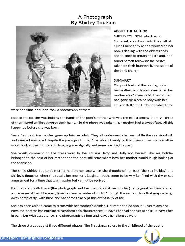 A Photograph Notes and Assignment | PDF | Poetry