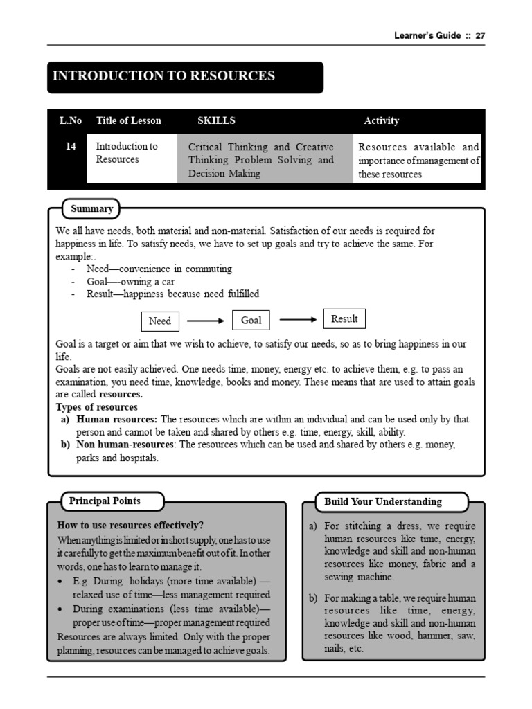 Managing Life's Resources Effectively | PDF | Goal | Happiness