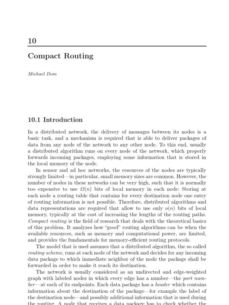 10 Compact Routing Pdf Routing Computer Network