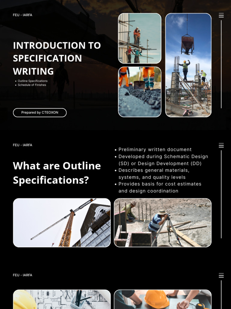Outline Specifications & Finish Schedules | PDF | Specification ...