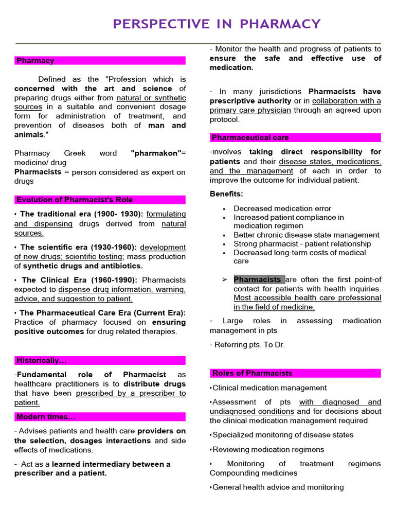 Evolution of the Pharmacist's Role | PDF | Pharmacy | Pharmacist