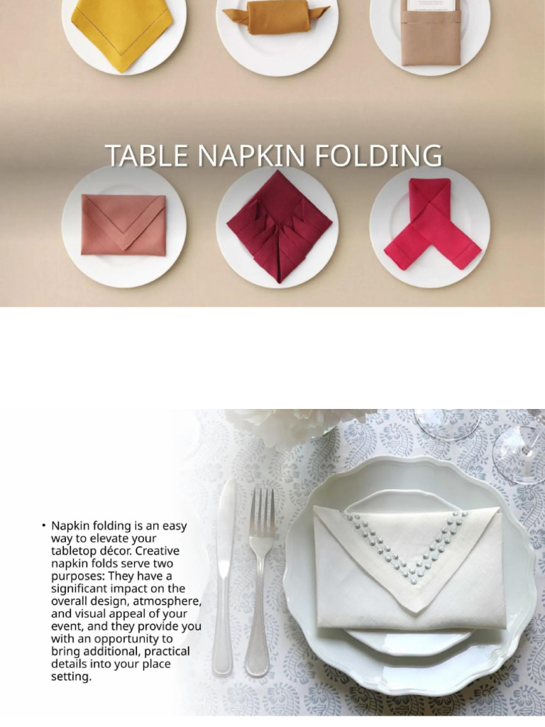TABLE NAPKIN FOLDING. Powerpoint Presentaion HD 20250831 131933 | PDF