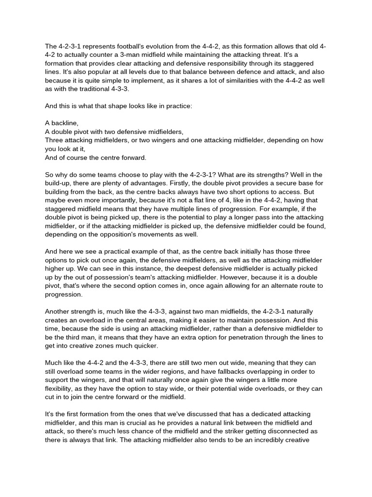 The 4231 | PDF | Forward (Association Football) | Defender (Association ...