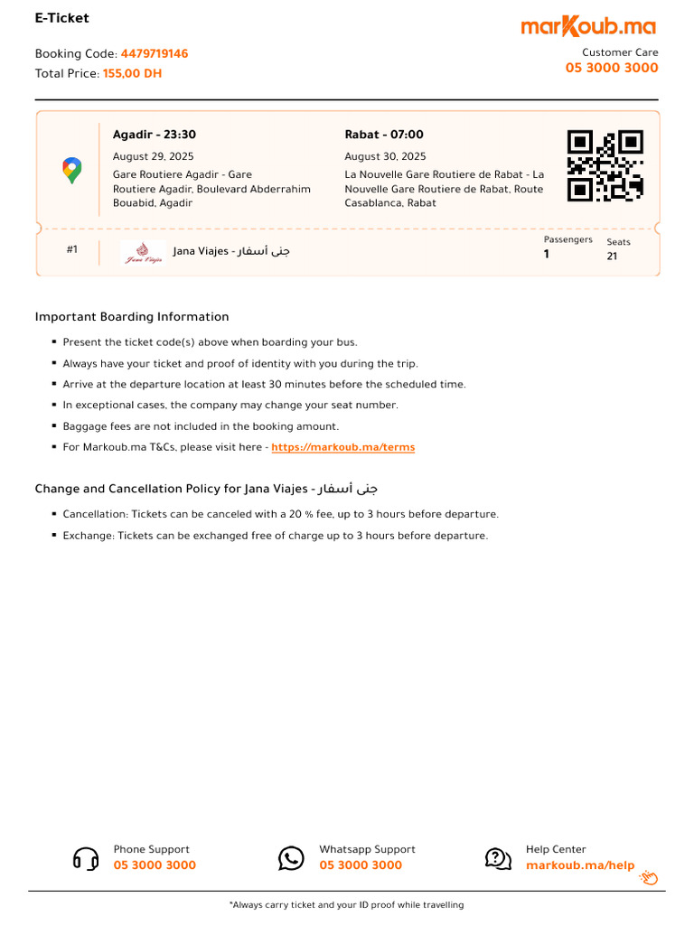 Markoub 4479719146 Eticket | PDF