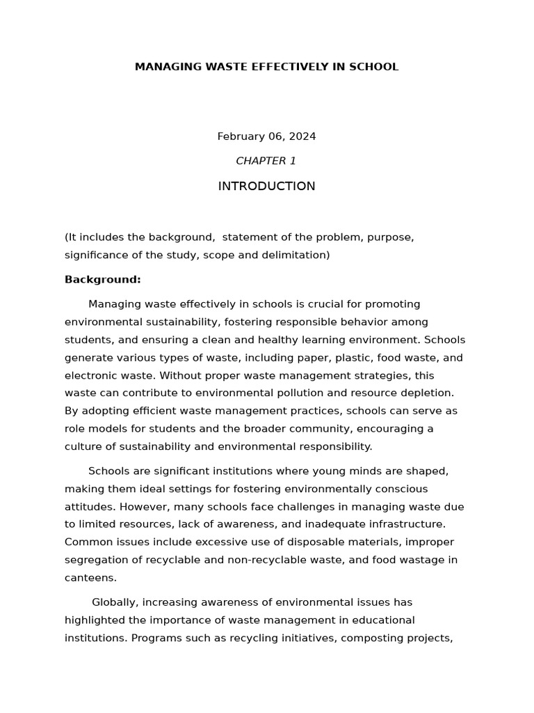 Effective Waste Management in Schools | PDF | Waste Management | Waste