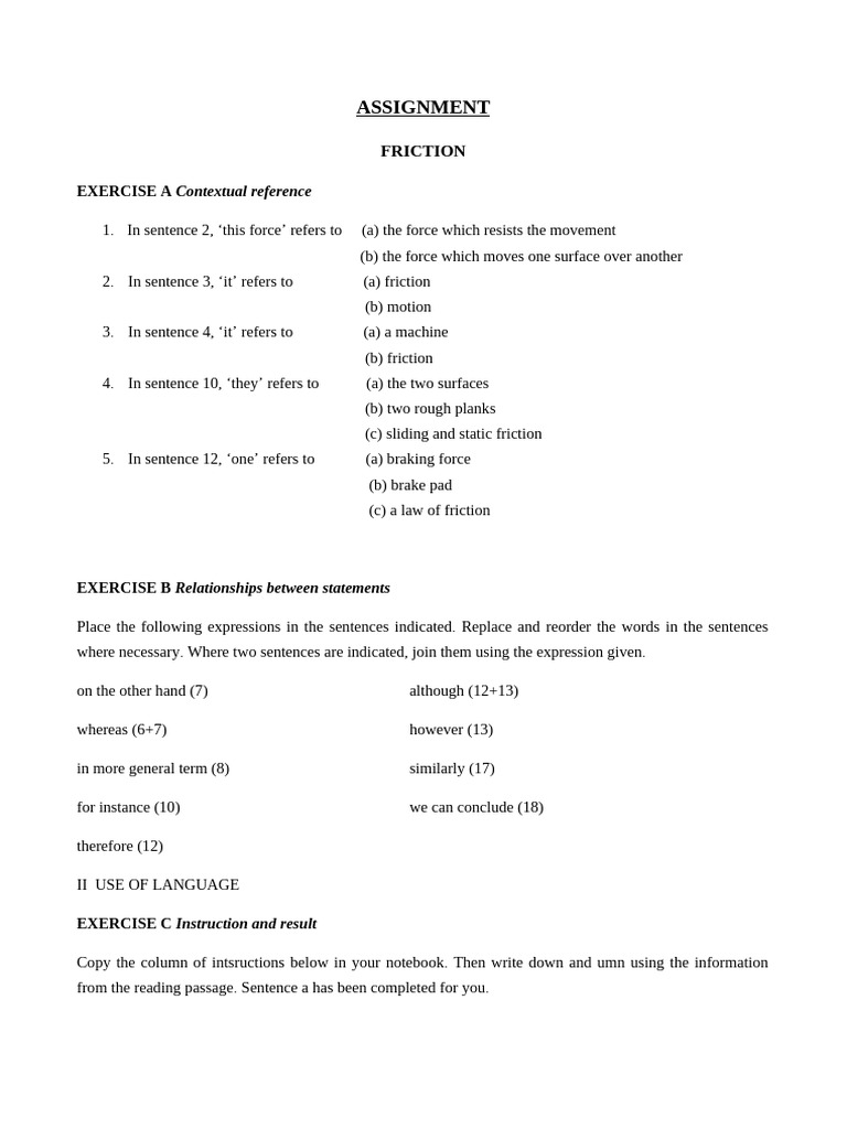 Understanding Friction: Exercises and Inductions | PDF | Friction | Force