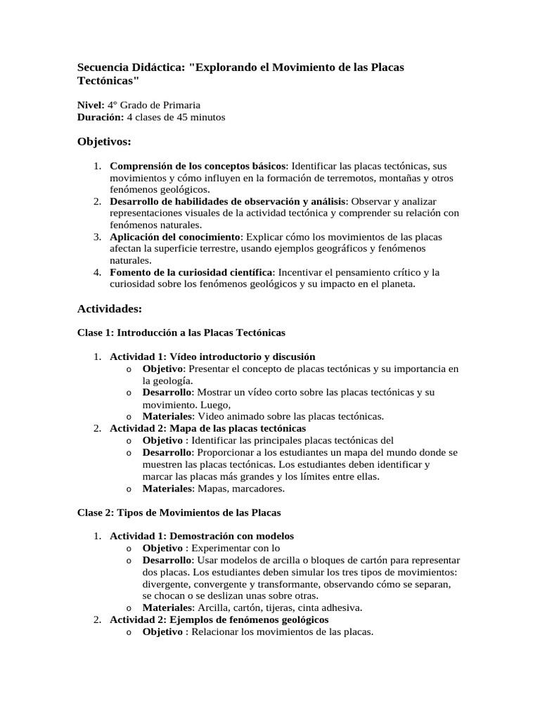 Explorando El Movimiento de Las Placas Tect Nicas | PDF | Placas ...
