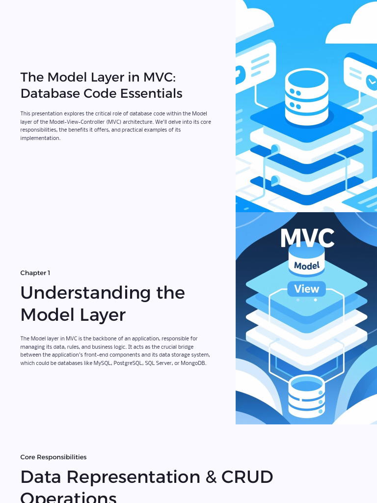 The Model Layer in MVC Database Code Essentials | PDF | Databases | Model–View–Controller