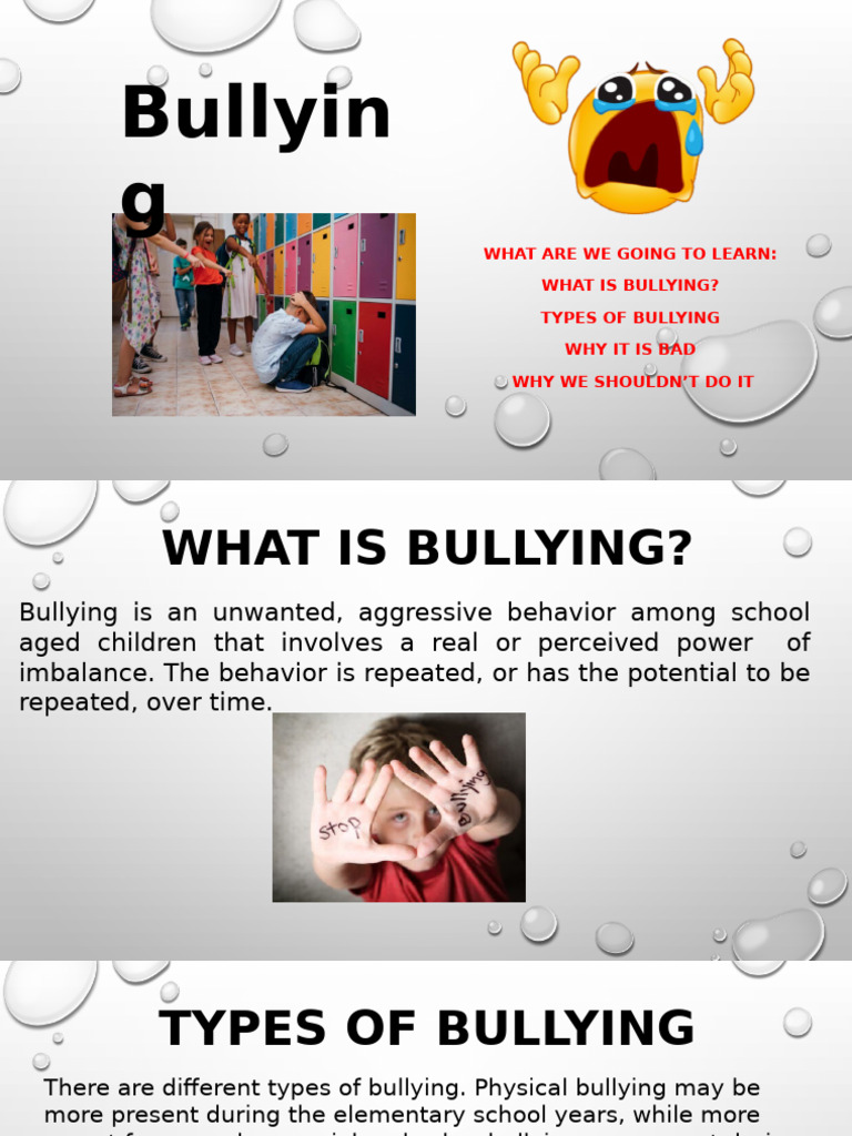 Understanding School Bullying Types | PDF | Bullying | Cyberbullying