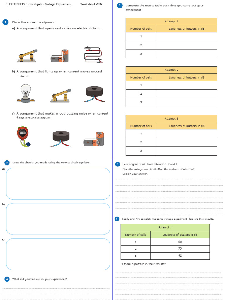 Y6 Autumn Block 2 WS5 Investigate - Voltage Experiment | PDF ...