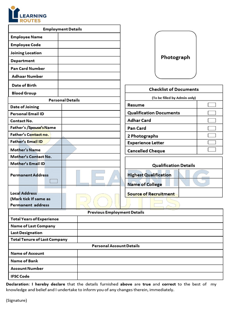 Declaration Form - NEW | PDF