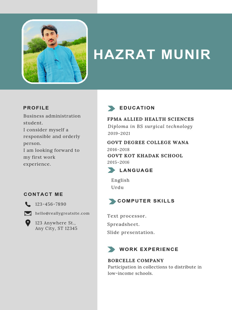White and Green Simple Student CV Resume | PDF