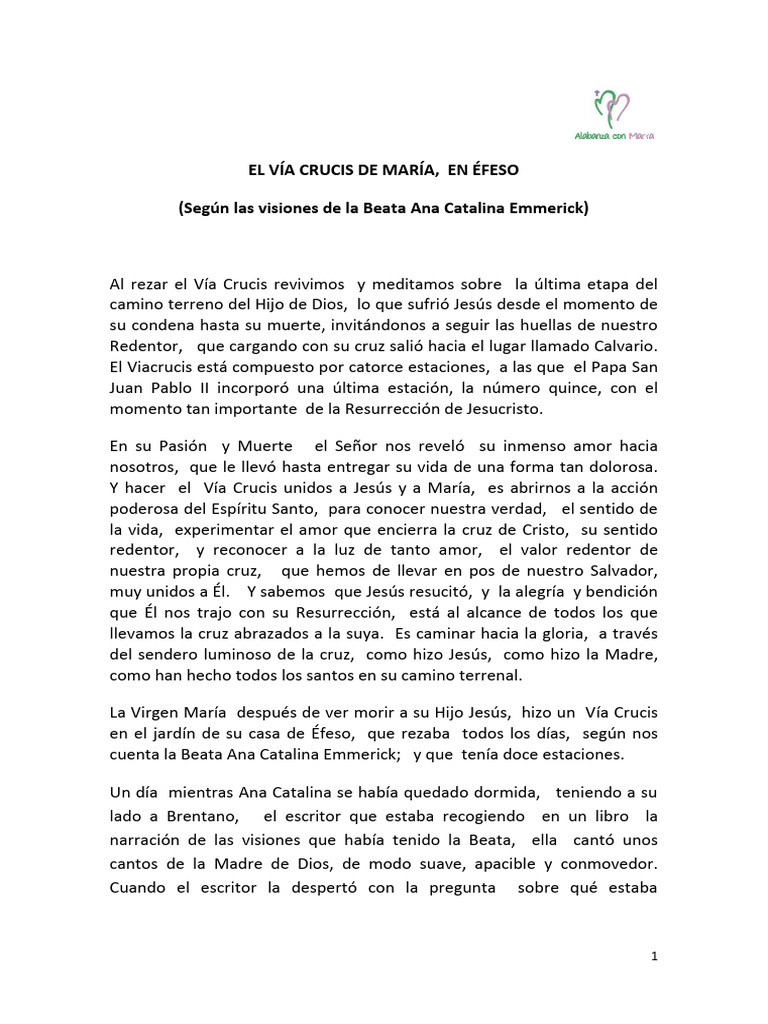 Vía Crucis de María en Éfeso | PDF | Estaciones de la Cruz | María ...