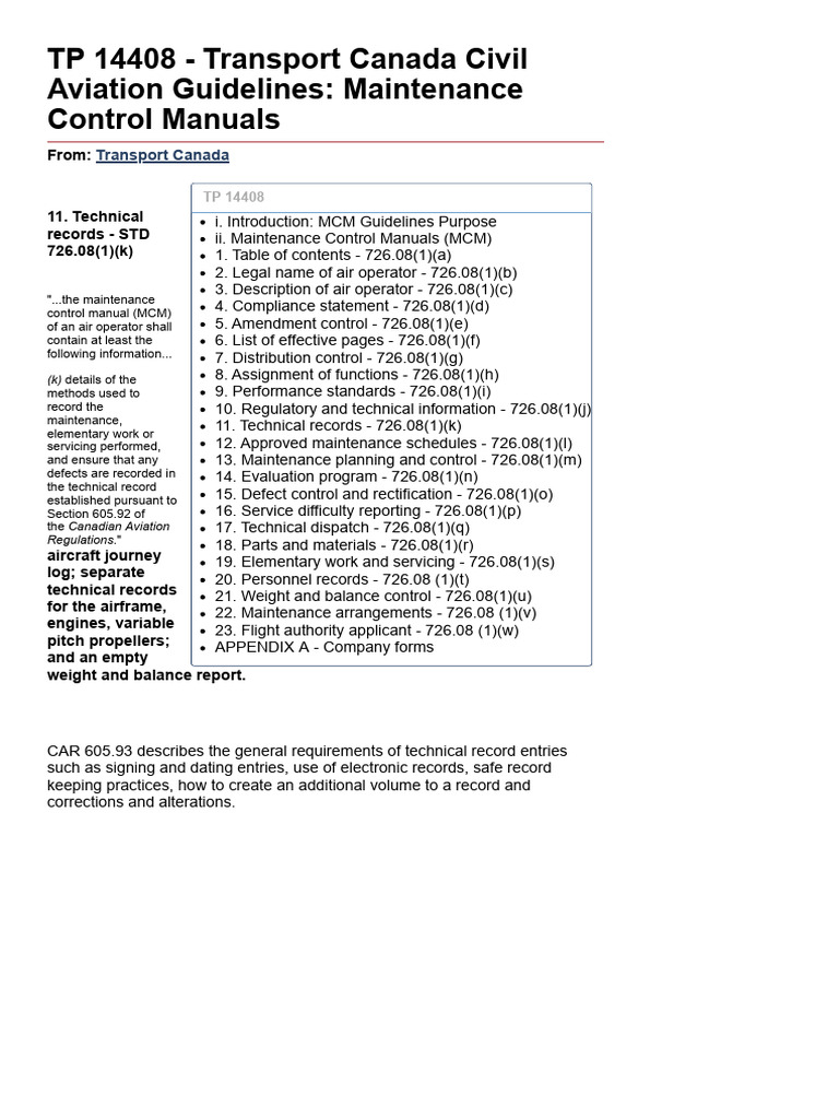 Maintenance Control Manual Guidelines | PDF