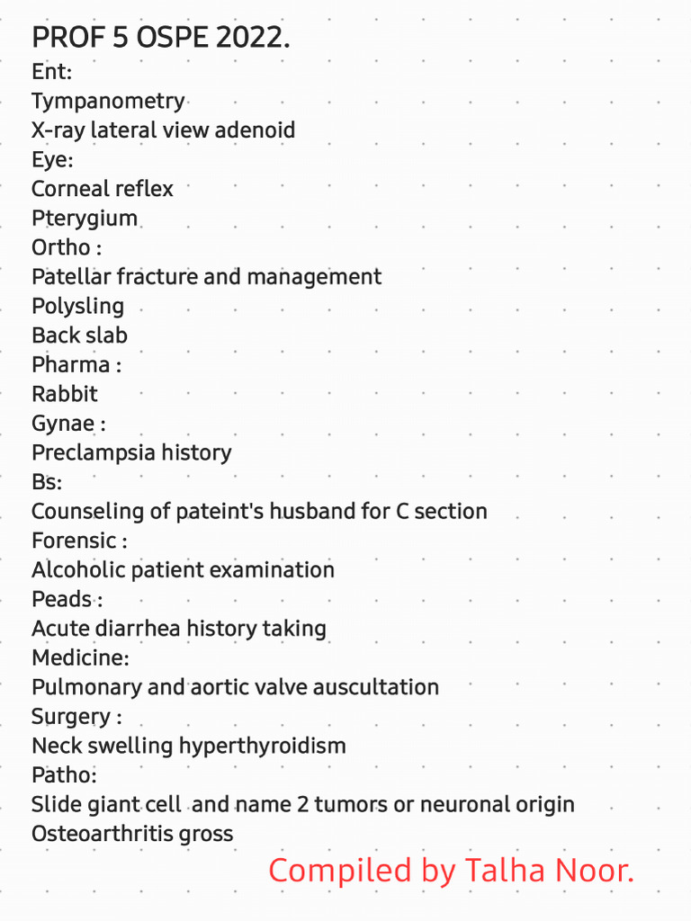 Prof 5 Ospe 2022 | PDF
