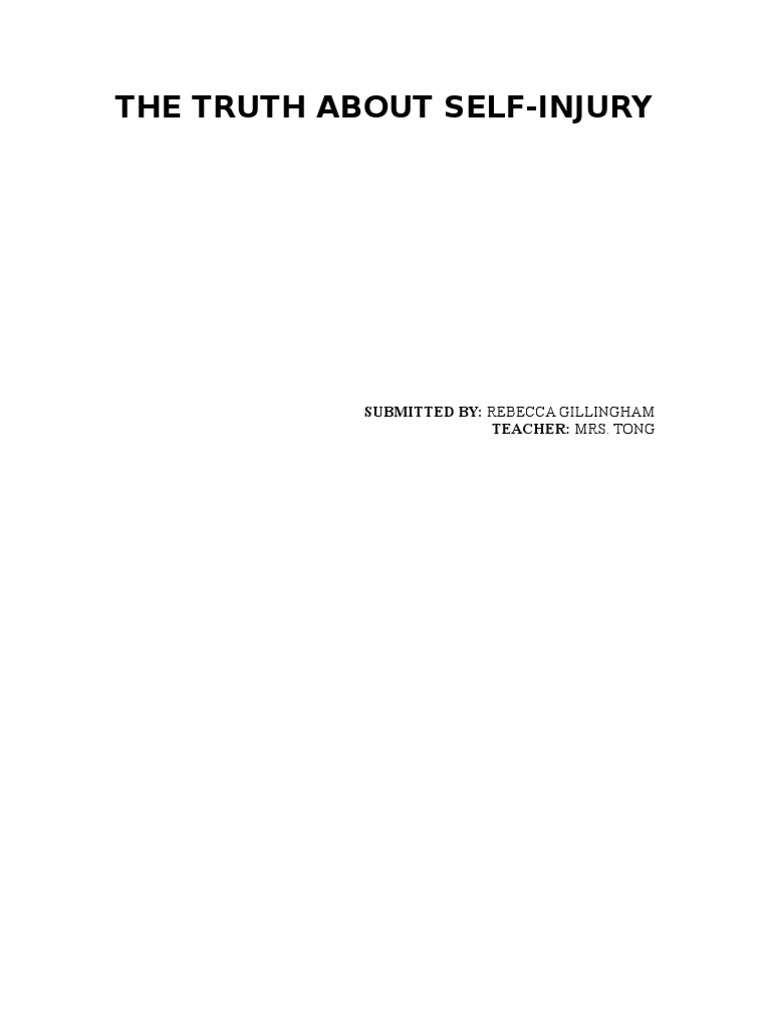 Understanding Self-Injury Facts | PDF | Self Harm | Mental Disorder