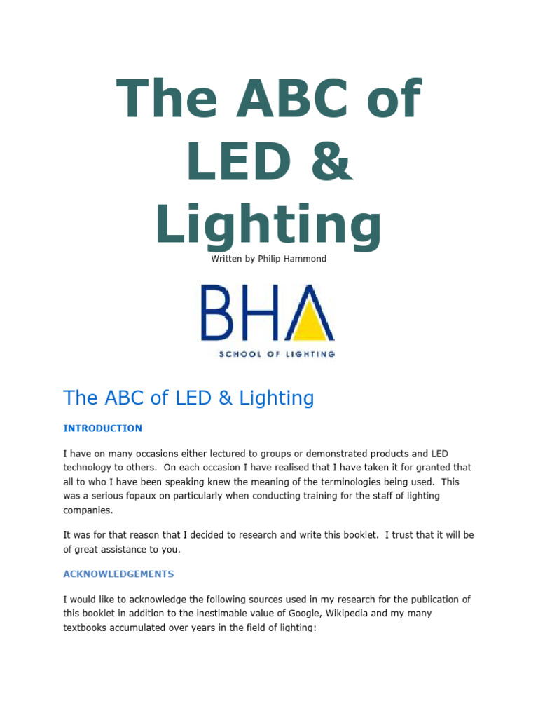 LED Lighting Terminology Guide | PDF | Light Emitting Diode | Color