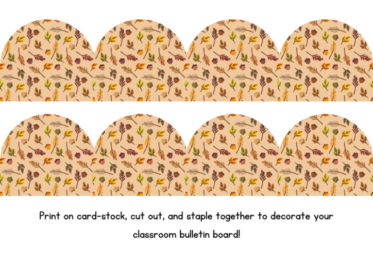 Autumn Leaves Scalloped Bulletin Board Border Poster in Colorful ...