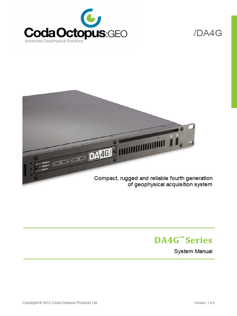 DA4G Series System Manual Overview | PDF | Troubleshooting | Backup