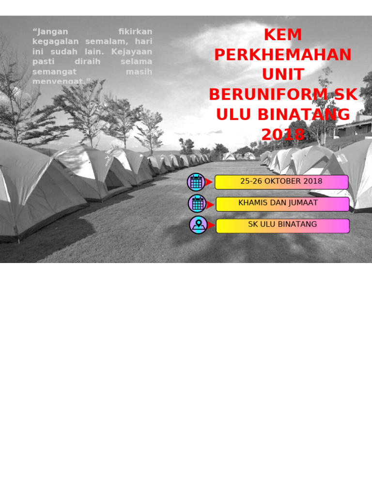 Cover Buku Program Kem Perkhemahan | PDF
