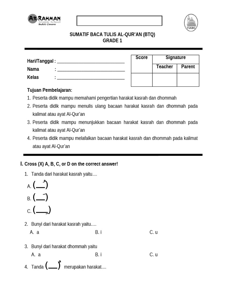 Pemahaman Harakat Dhammah dan Kasrah | PDF