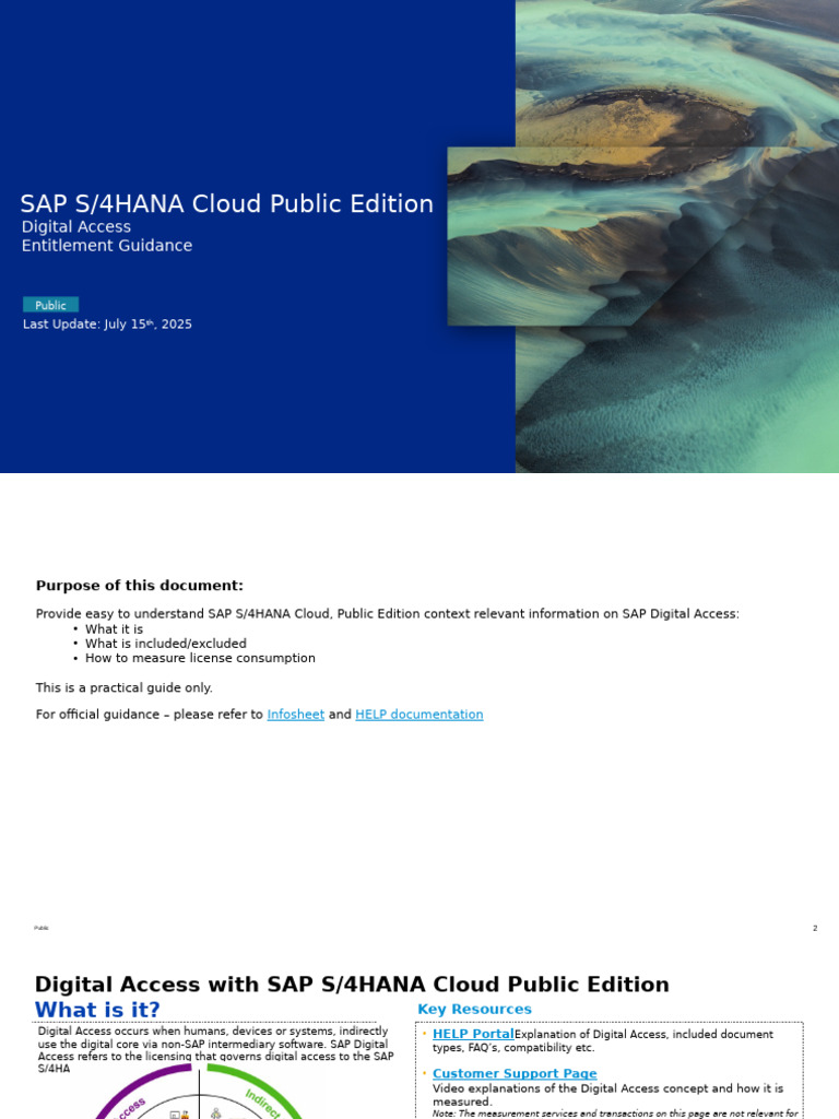 Digital Access - S4HANA Cloud Public Edition Guidance | PDF | Cloud Computing | Computing