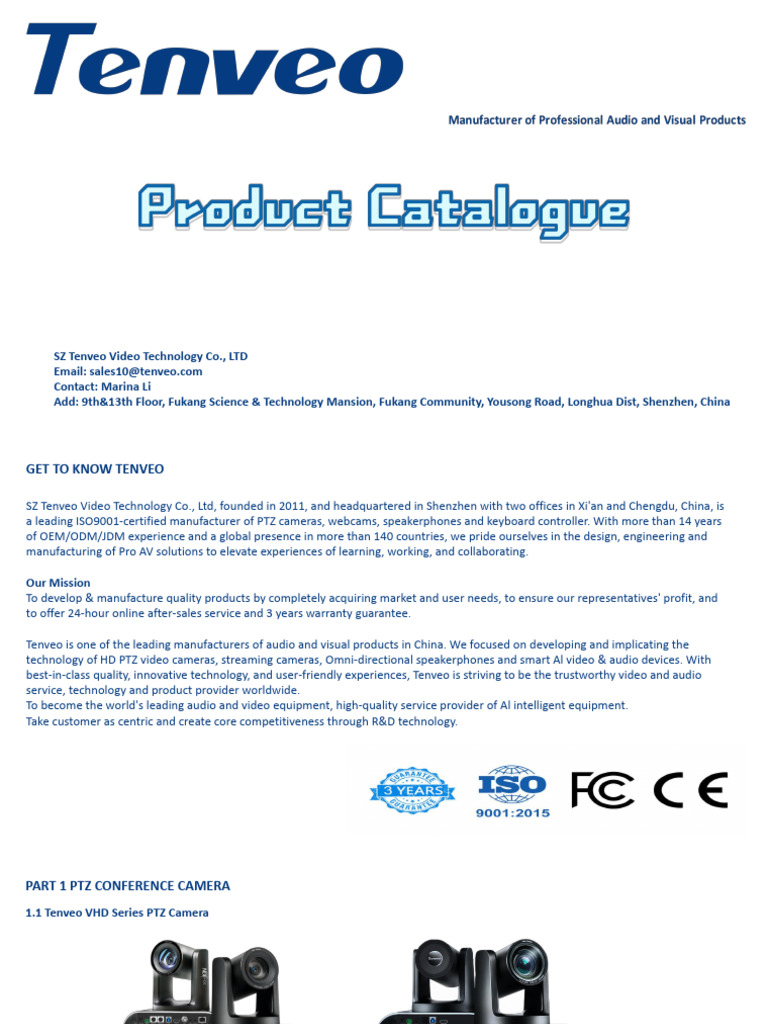 Tenveo Product Catalogue 2025-7 | PDF | Video | Streaming Media