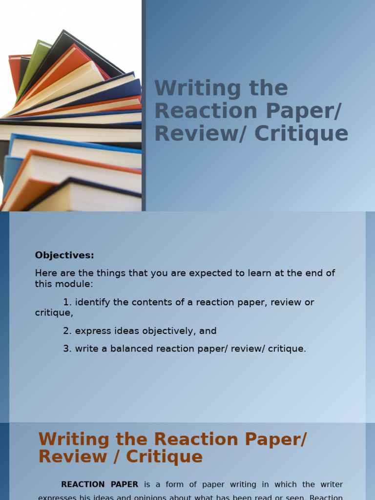 Guide to Writing a Reaction Paper | PDF | Human Communication