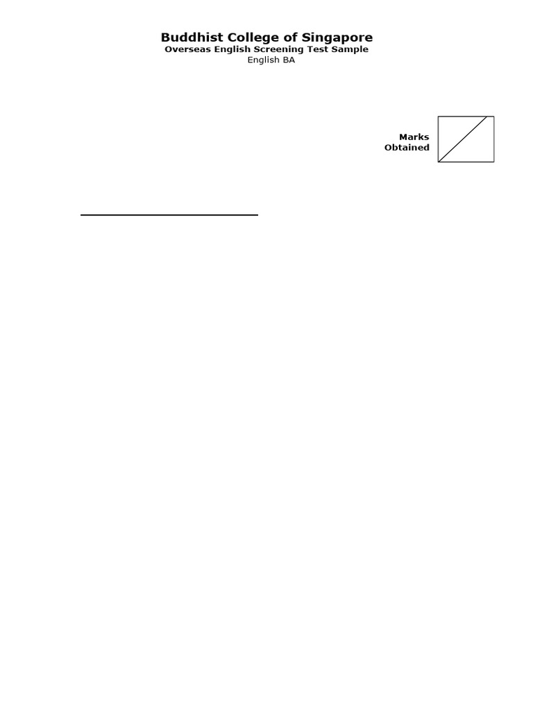 Overseas English Screening Test Sample | PDF | Dieting | Weight Loss