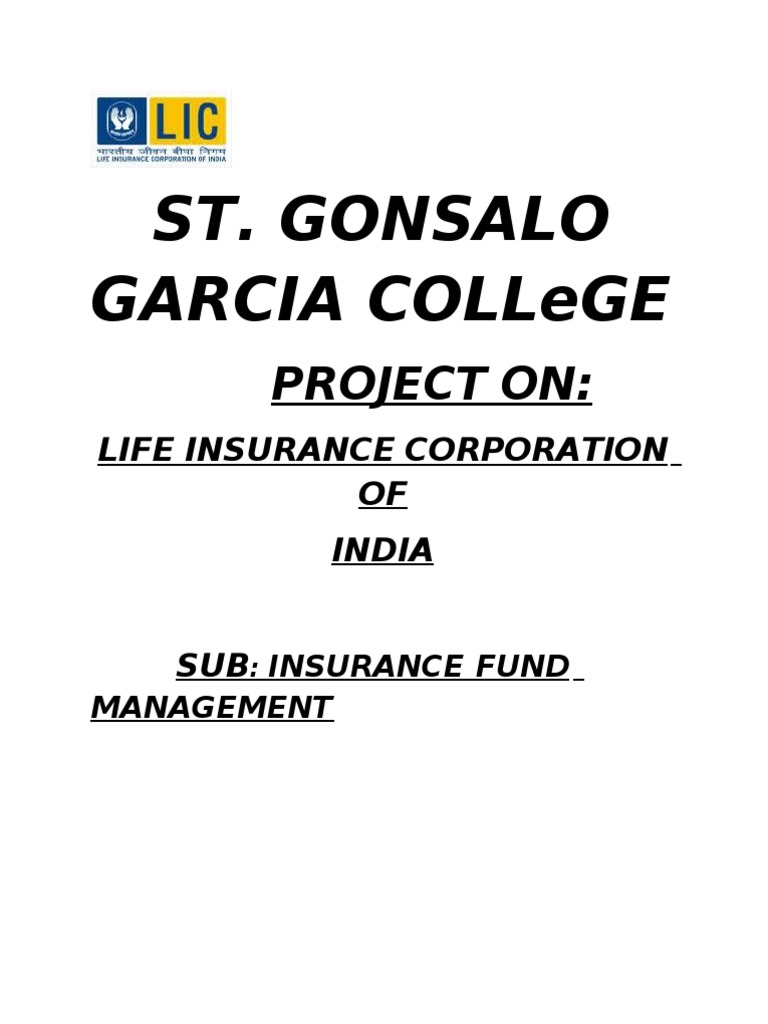 St. Gonsalo Garcia College: Project On | PDF | Life Insurance | Insurance