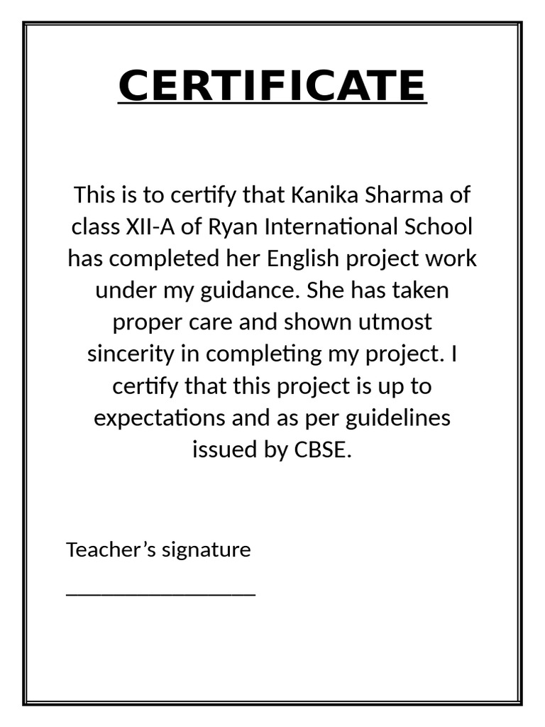 Certificate (Eng Project) | PDF