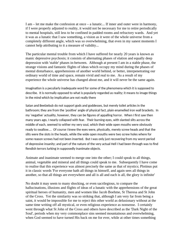 Custance John - Extracts From Adventures Into The Unconscious | PDF
