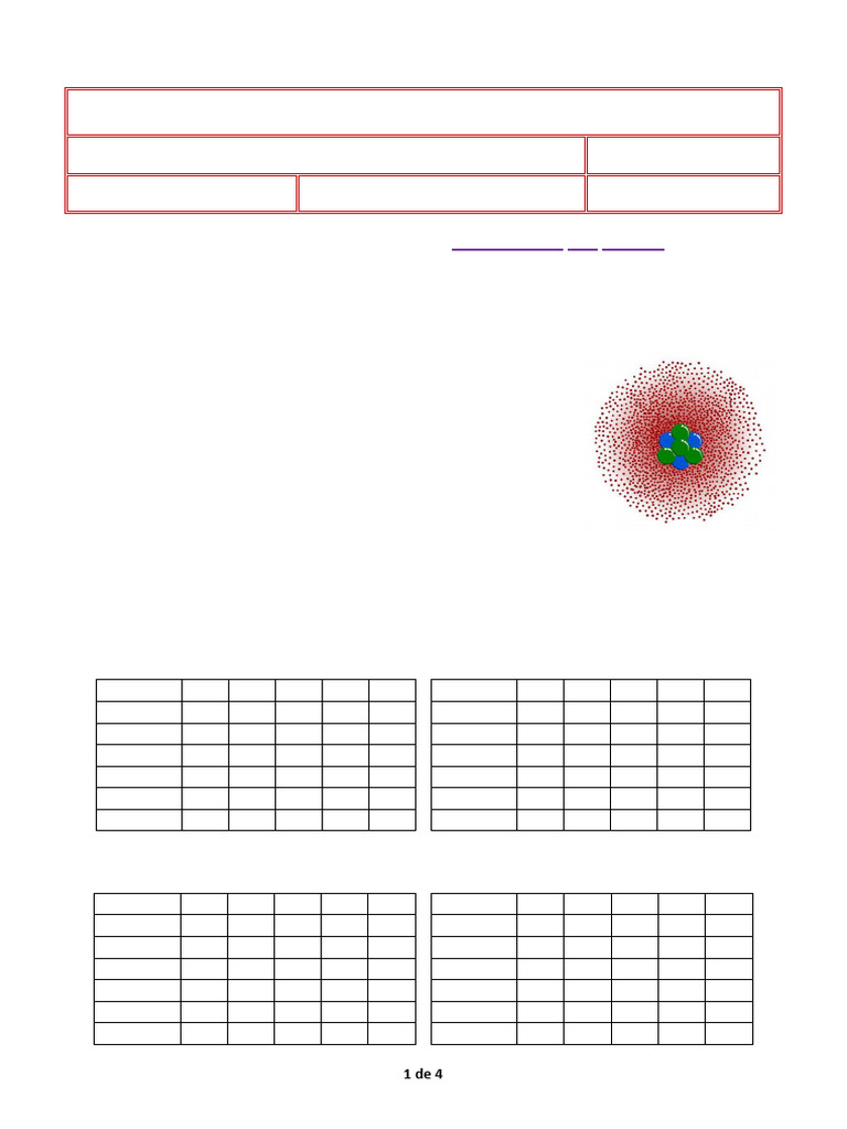 Estructura del Átomo: Conceptos Clave y Ejercicios | PDF | Átomos | Neutrón
