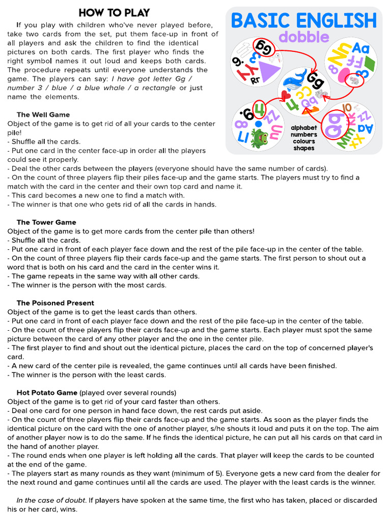 Dobble Basic English Preview and Rules | PDF